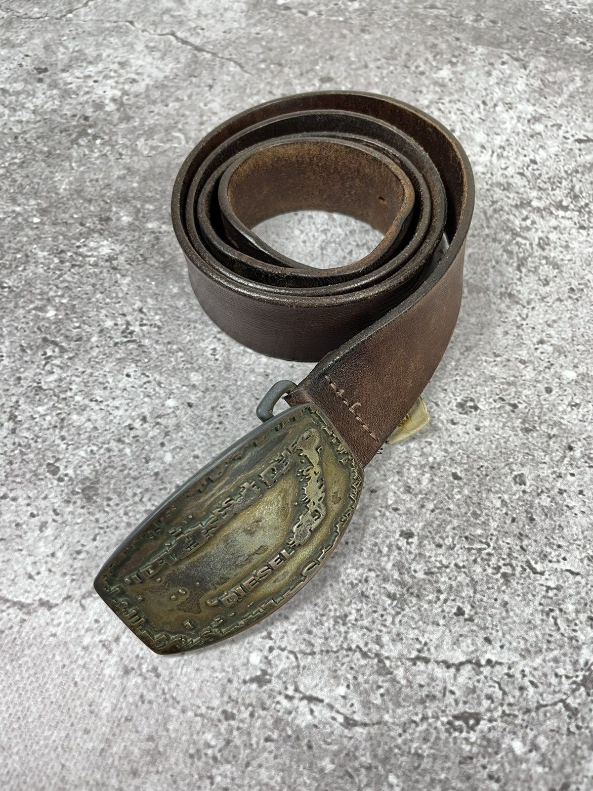 Diesel Diesel Vintage 00s Metal Logo Leather Belt | Grailed