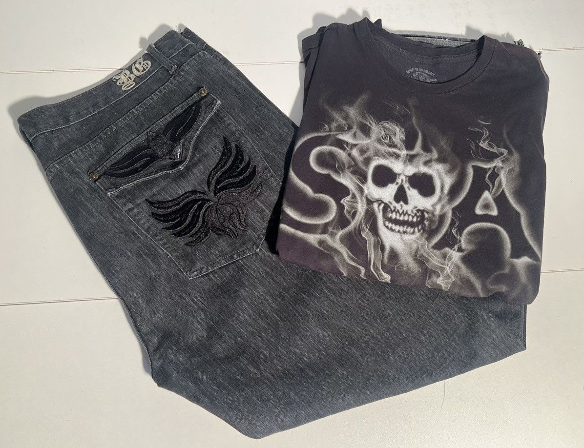 Affliction × Black Label 2 piece SOA x Black Label Jeans Set | Grailed