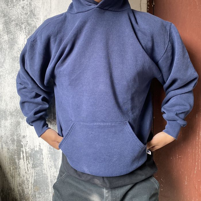 Vintage 1990s Faded Navy Blue Russell Athletic Hoodie | Grailed