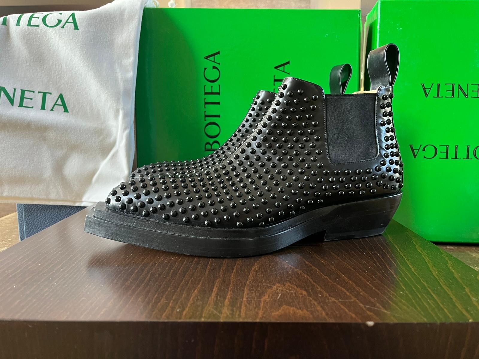 Bottega Veneta Bullet Dotted Osaka Calf Boots in Black | Grailed