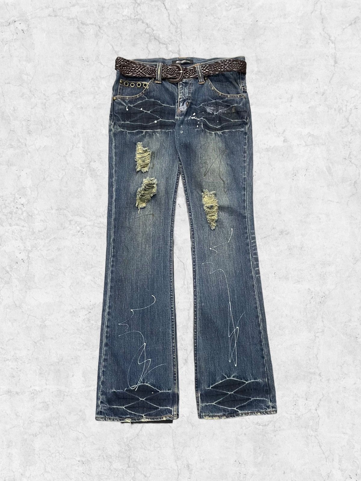 Japan Root Three Thunder Distressed Splash With Braided Belt