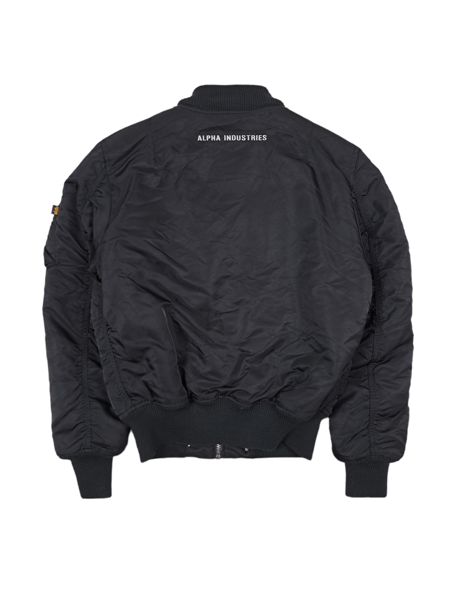 Very Rare 💎 RARE Vintage Alpha Industries Spell out Black Jacket | Grailed