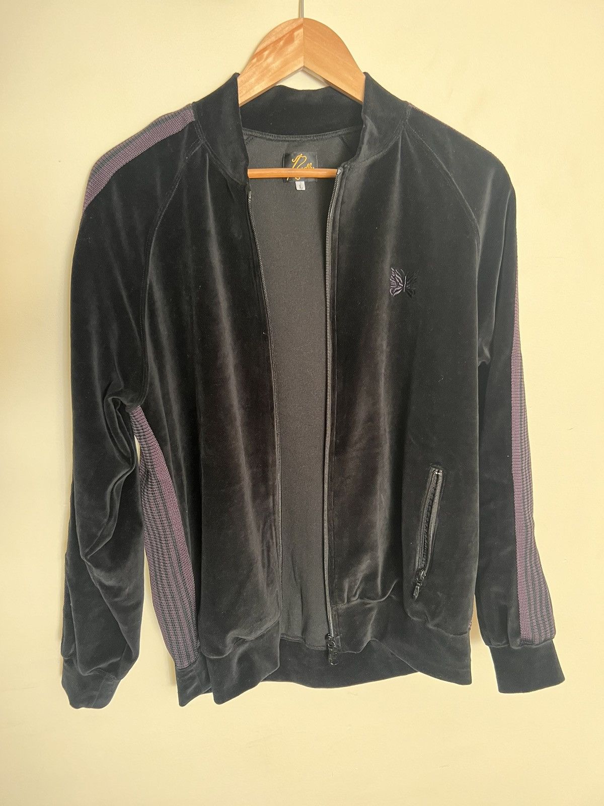 Needles Needles Velour Track Jacket Black / Purple | Grailed