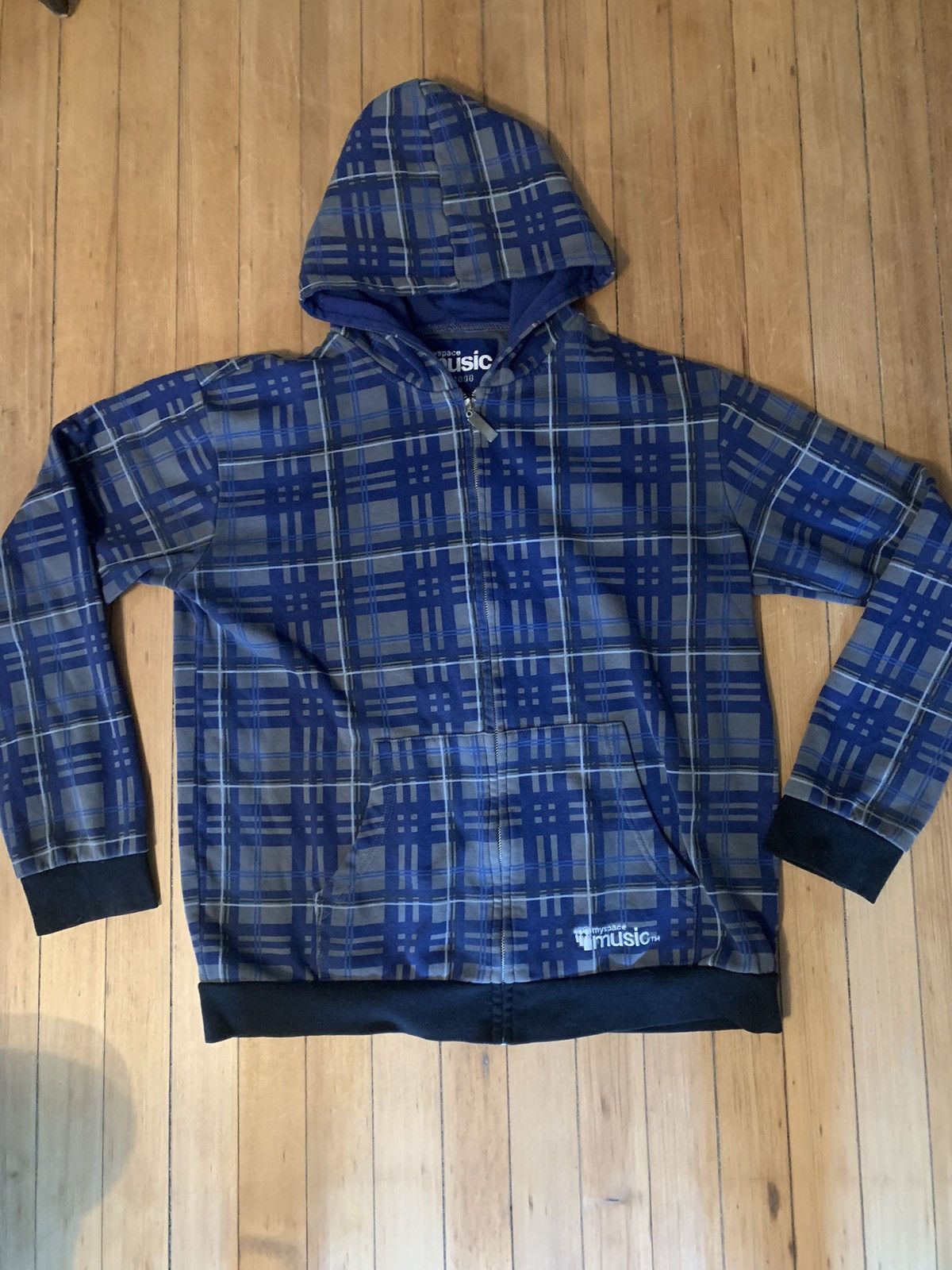 Band Tees × Vintage Myspace Music Official Employee Hoodie Plaid 854 of ...