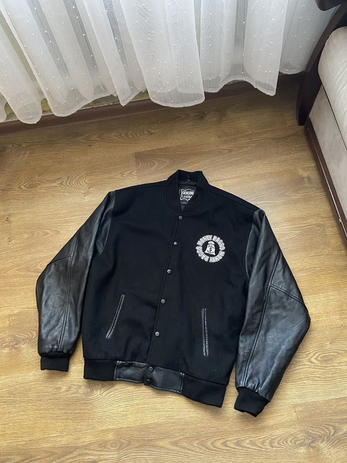 Genuine Leather × Varsity Jacket × Vintage Vintage Bomber varsity ...