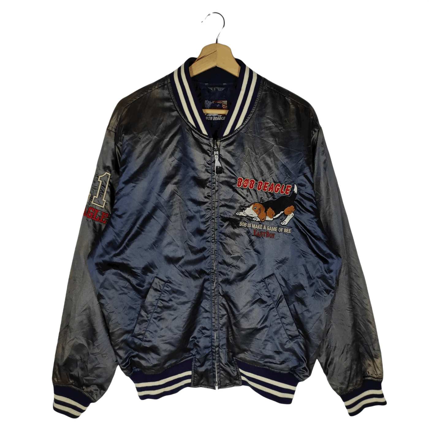 Streetwear × Varsity Jacket × Vintage Vtg Bob Beagle × East Boy Varsity ...