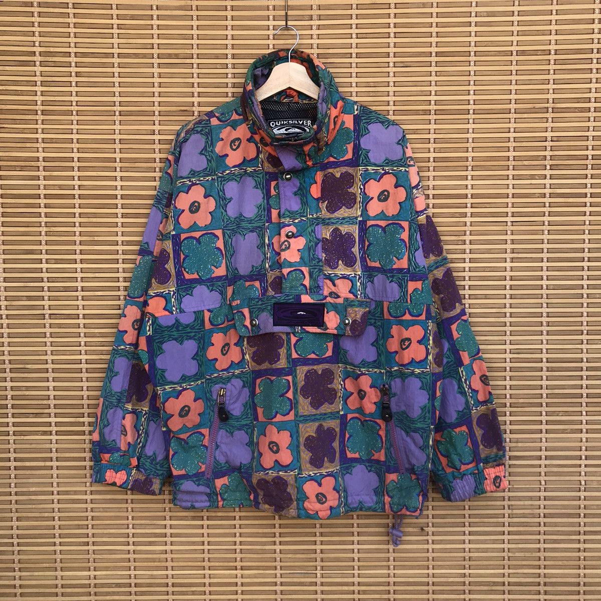 Quicksilver × Vintage Rare Quicksliver Flower anorak vintage jacket S ...