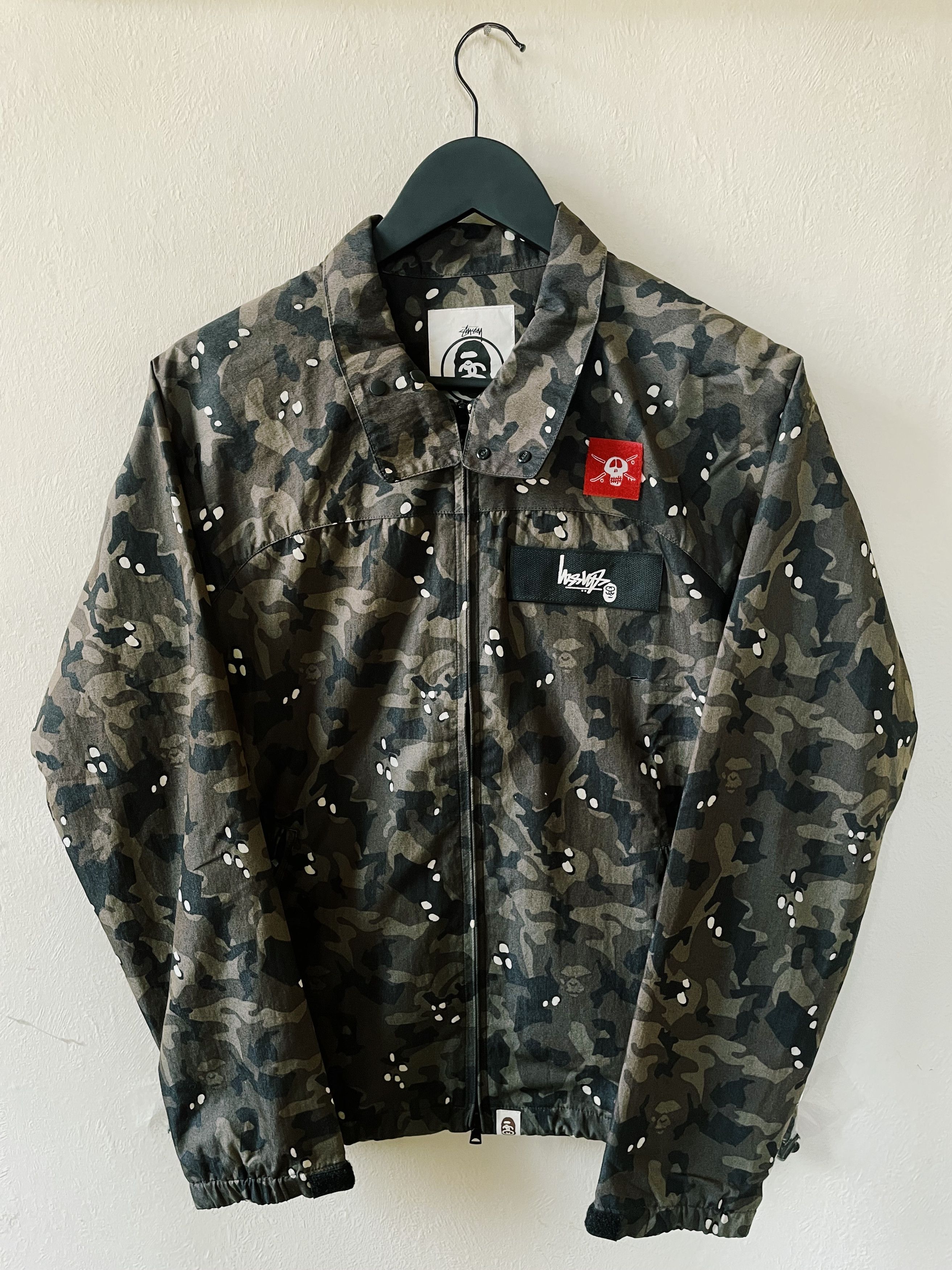 Bape × Stussy Bape A Bathing Ape X Stussy Coach Jacket Dark Camo | Grailed