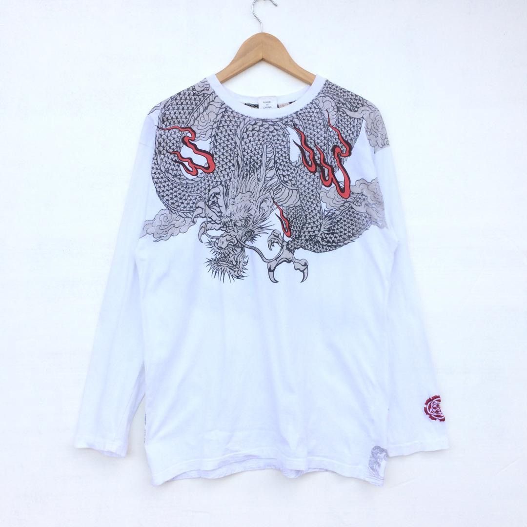 Japanese Brand Japanese dragon gengster motive sukajan tshirt | Grailed
