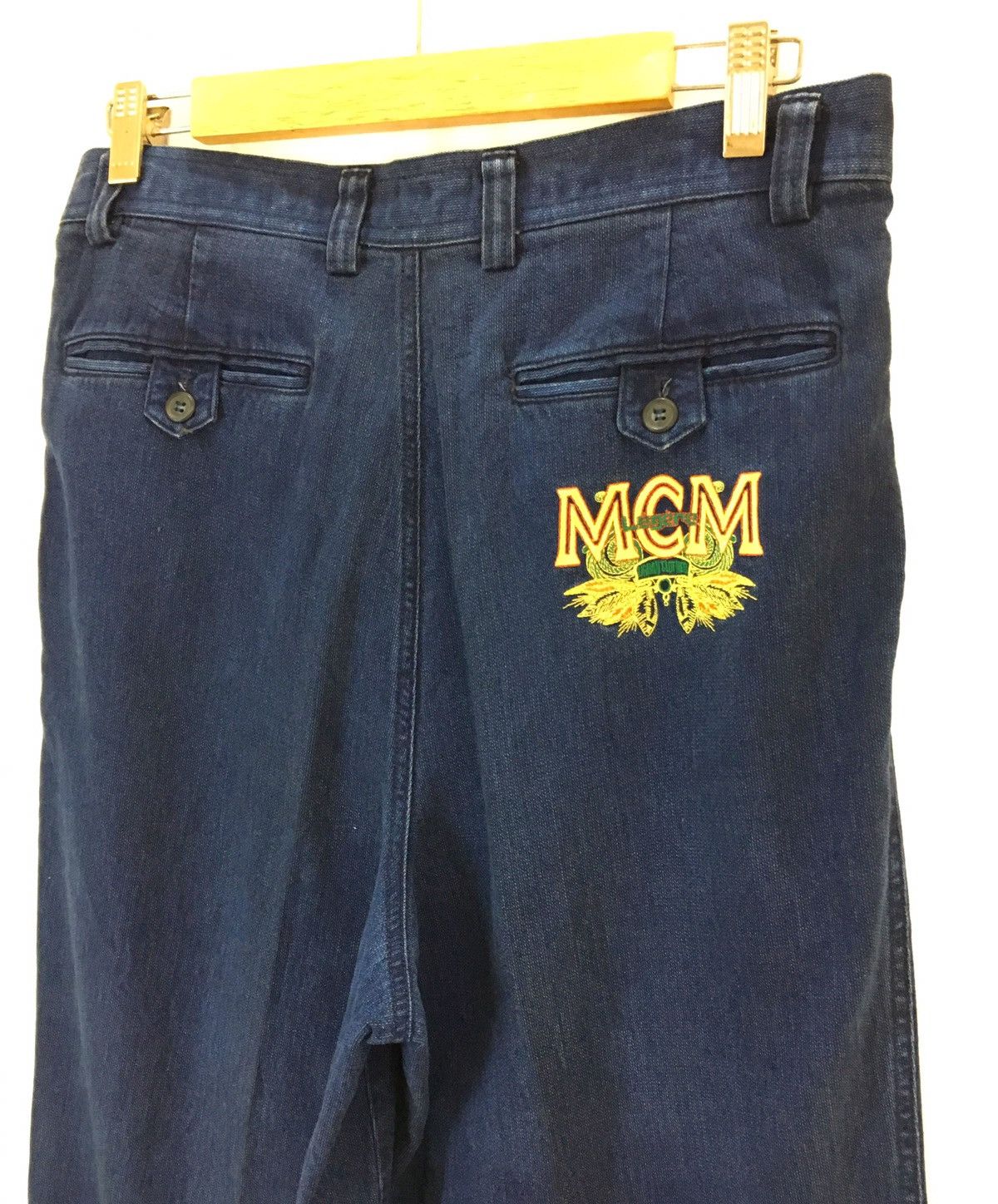 Luxury × MCM × Vintage Vintage MCM Embroidered Back Pocket Baggy Denim ...