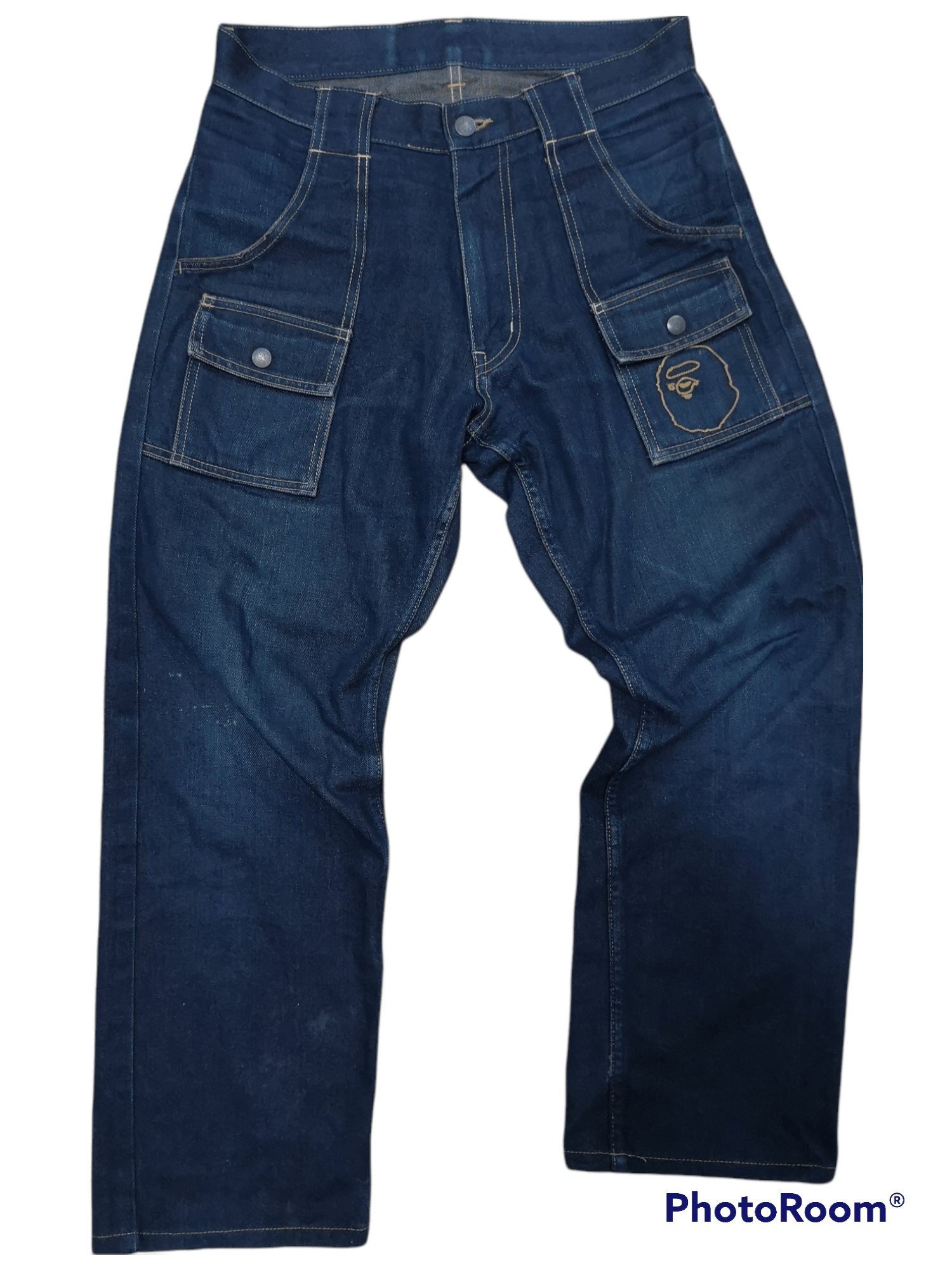 Bape The Iconic Bathing Ape Bape Head Denim Bush Pant | Grailed