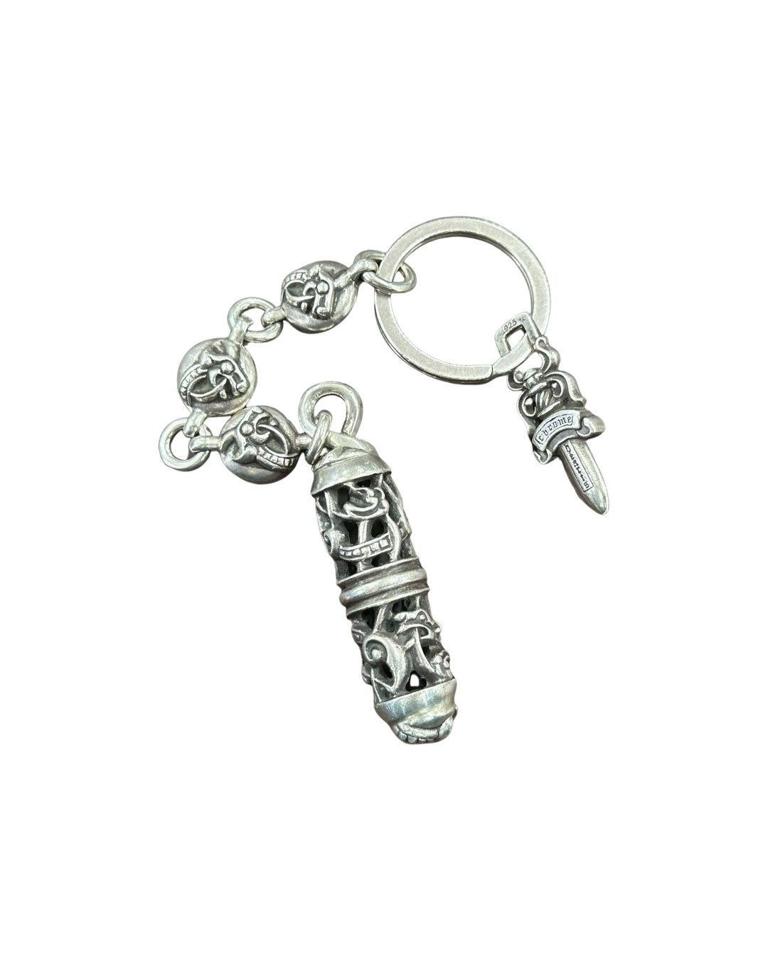 Chrome Hearts Celtics roller ball dragon dagger keychain key ring | Grailed