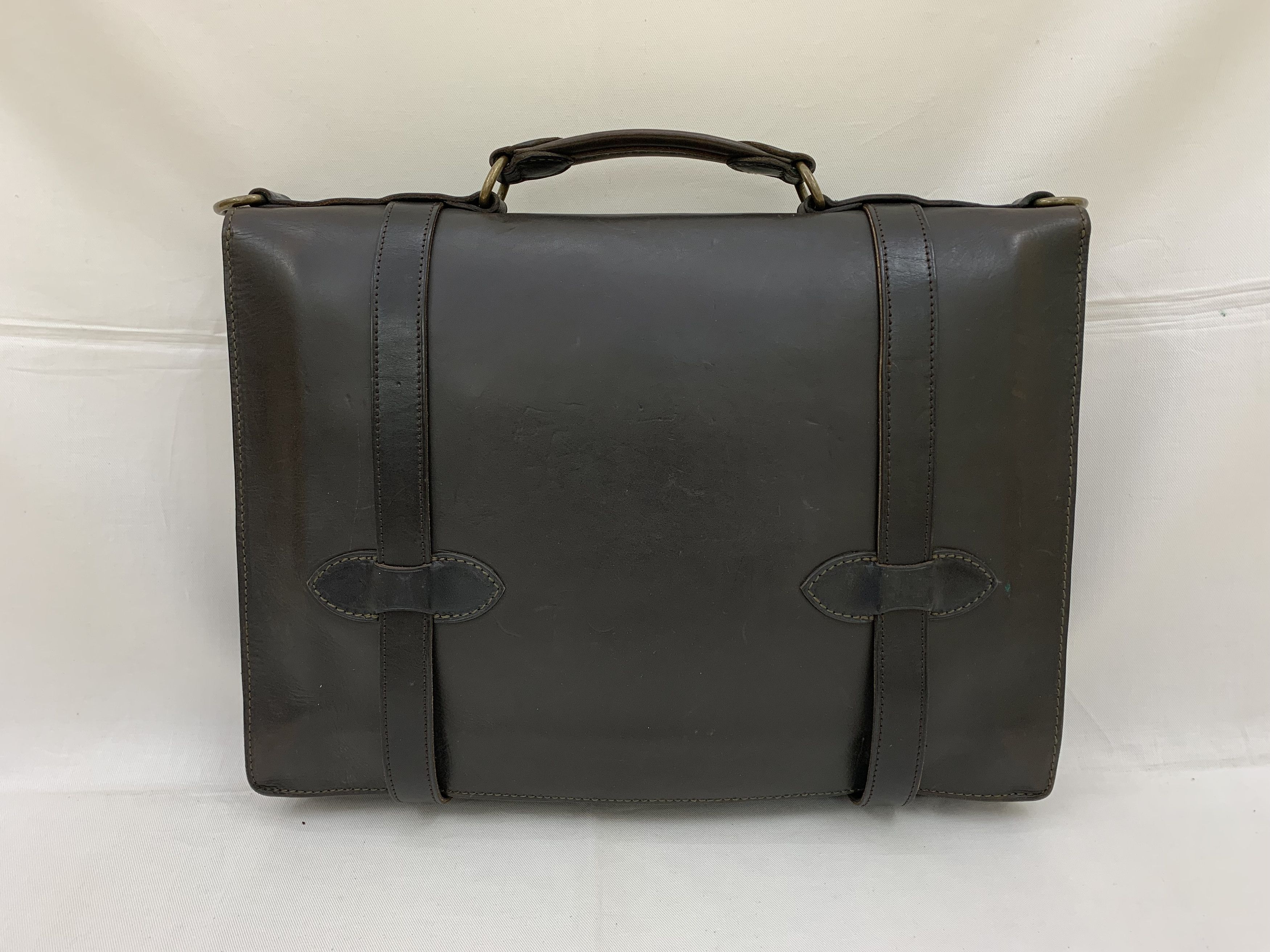 Ralph Lauren Double RL Leather Corbin Briefcase Bag RRL Office Work Bag ...