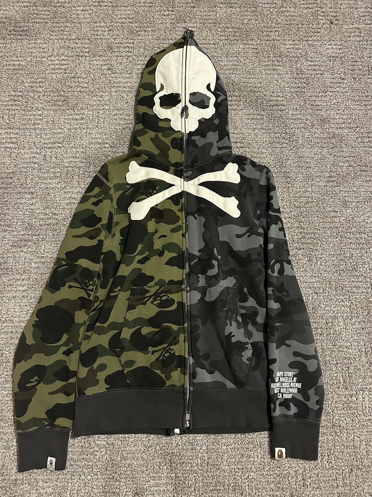 Bape × Mastermind Japan LA Bape x Mastermind Skull Full Zip Up Black ...