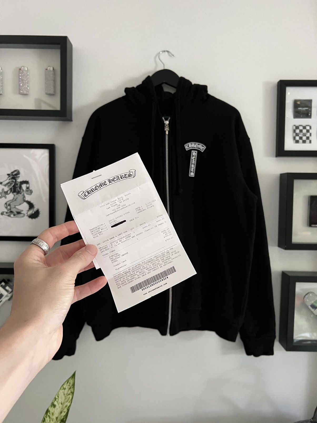 Chrome Hearts RECEIPT - THERMAL DAGGER ZIP LOGO HOODIE | Grailed