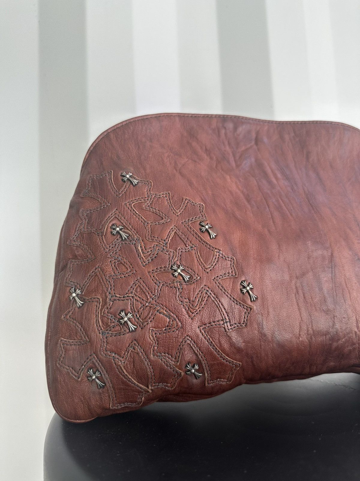 Chrome Hearts Leather Cross Patch Clutch Handbag | Grailed