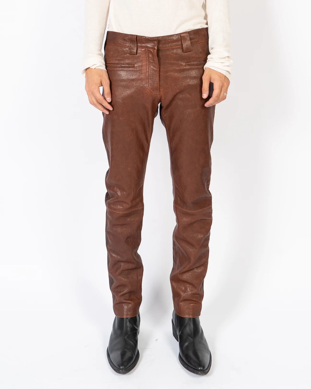 Haider Ackermann FW15 Bethnal Leather Trousers Sample | Grailed