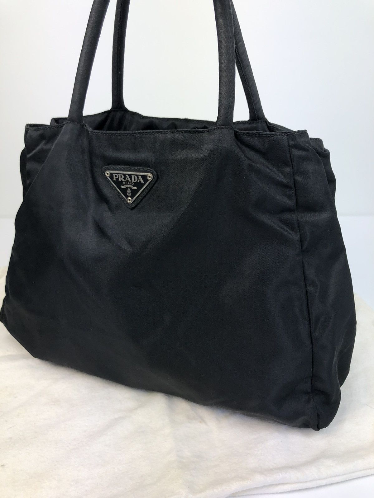 Prada Prada tessuto nero nylon tote bag | Grailed