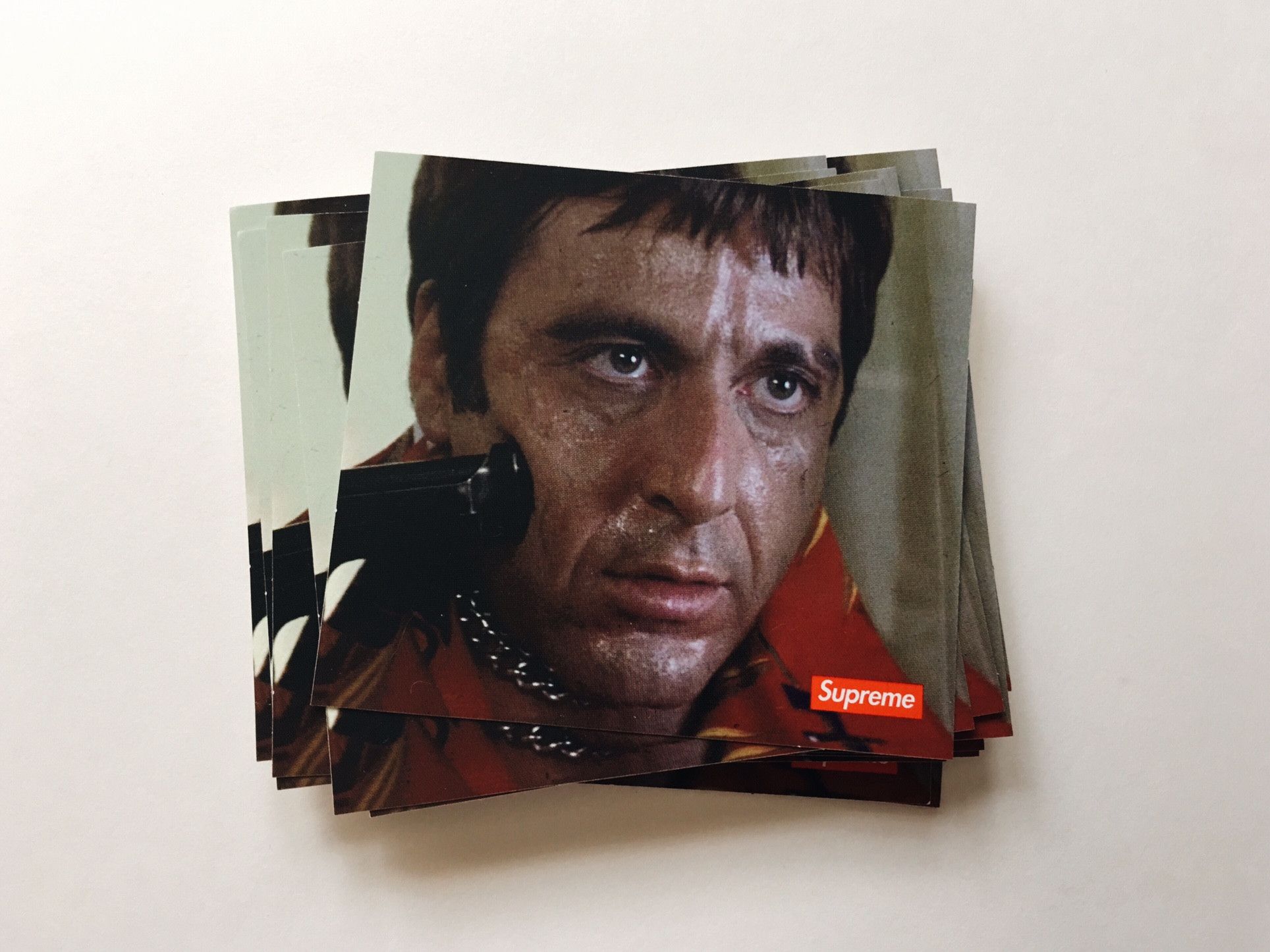 Supreme SUPREME x SCARFACE [SHOWER STICKER] FRIEND BOX LOGO CLASSIC RED ...