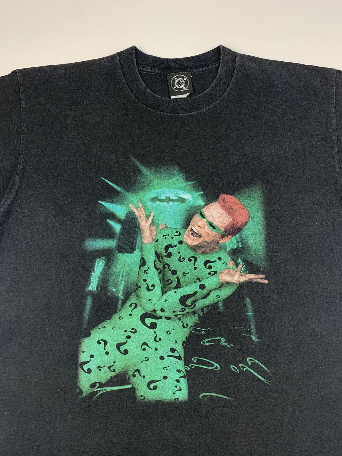 Vintage Vintage 90s Batman Forever Jim Carrey the riddler t shirt | Grailed