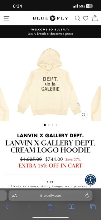 Lanvin Gallery Dept. X Lanvin Garment Washed Cream | Grailed