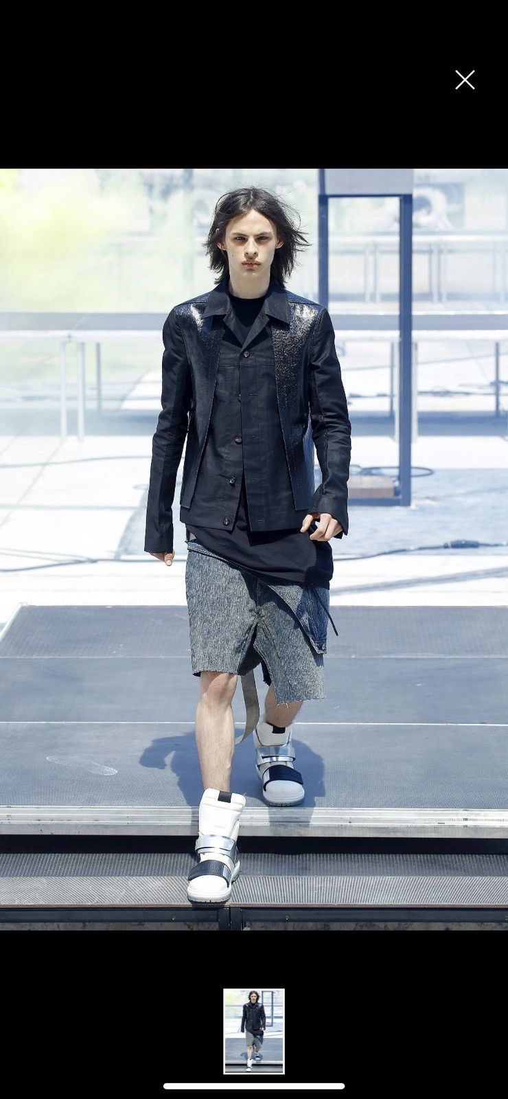 Rick Owens RICK OWENS SS’19 “BABEL” RUNWAY WAXED LAYERED JACKET | Grailed