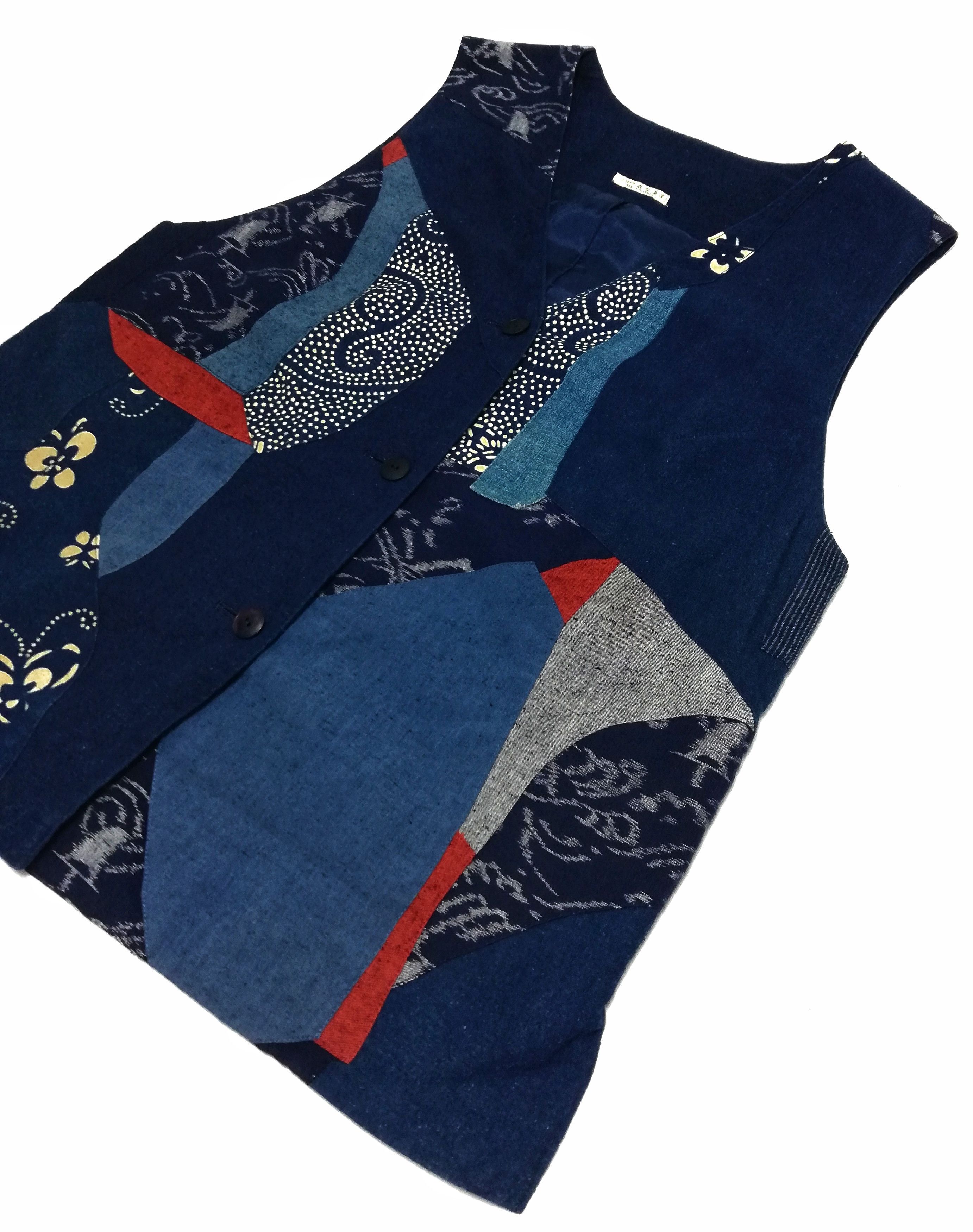 Art Comes First × Indigo × Japanese Brand 🔥Noragi Sashiko Boro Vest ...