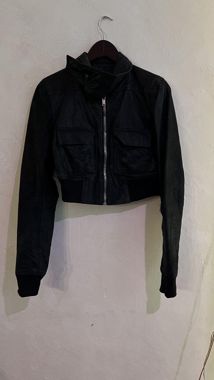 Rick Owens Rick Owens black slash leather jacket | Grailed