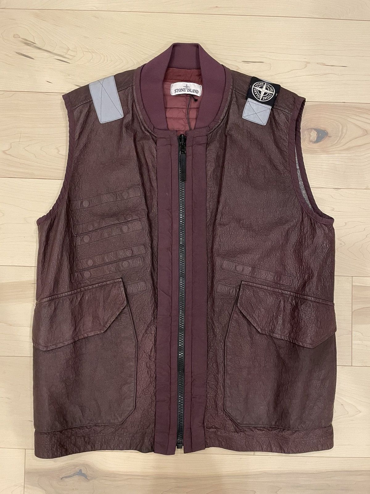 Stone Island Stone Island Garment Dyed Leather Dyneema Vest | Grailed