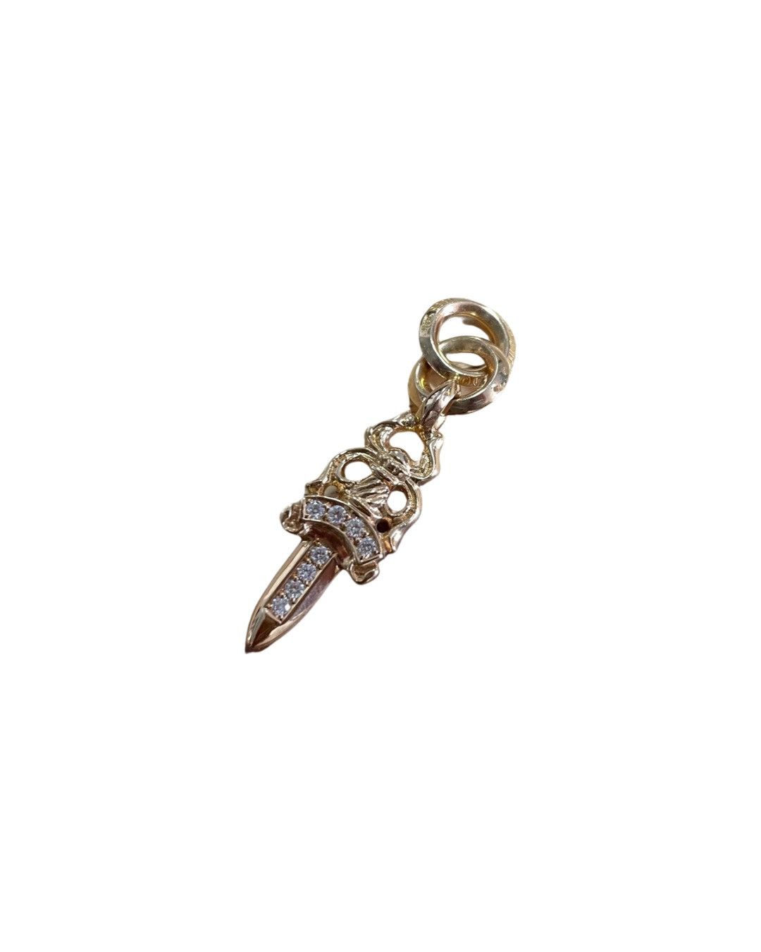 Chrome Hearts 22K gold diamond dagger pendant | Grailed