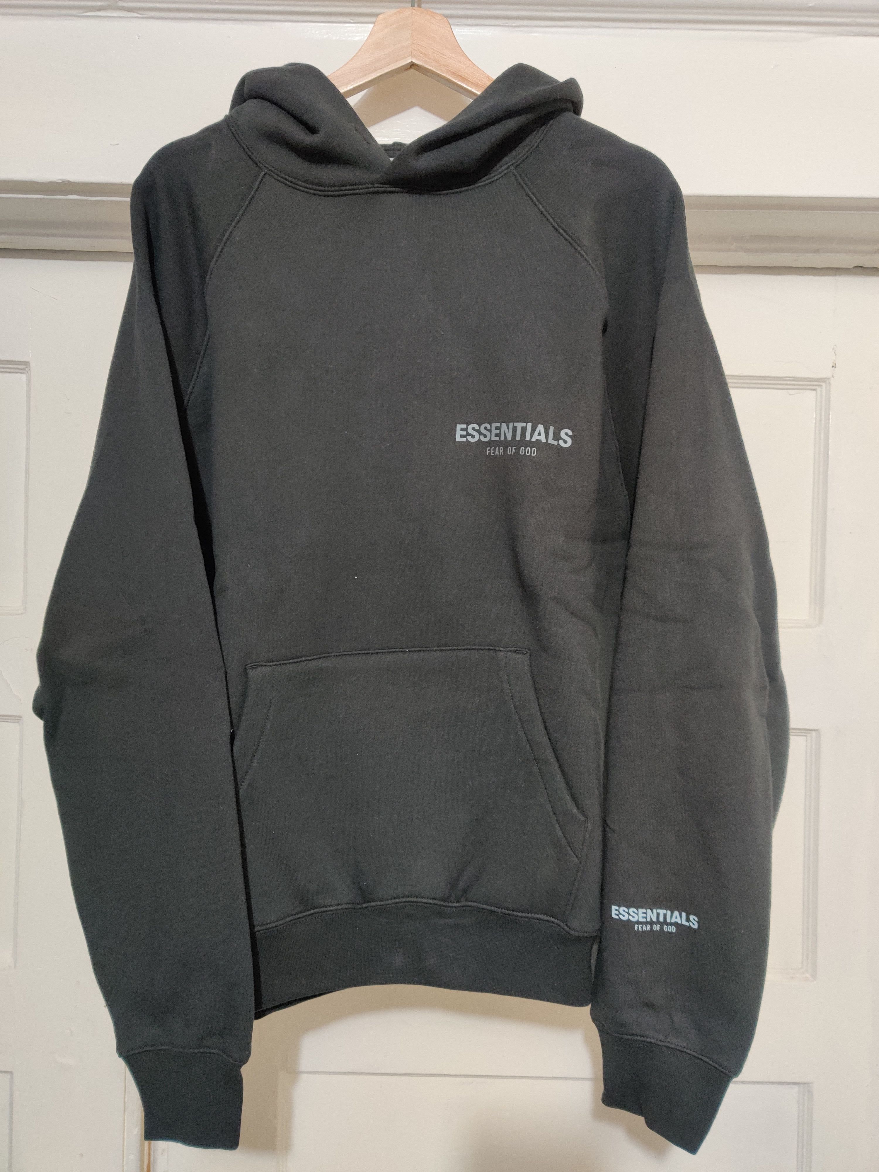 Fear of God 2022 3m Core Black Hoodie Essentials FOG Chest Logo | Grailed