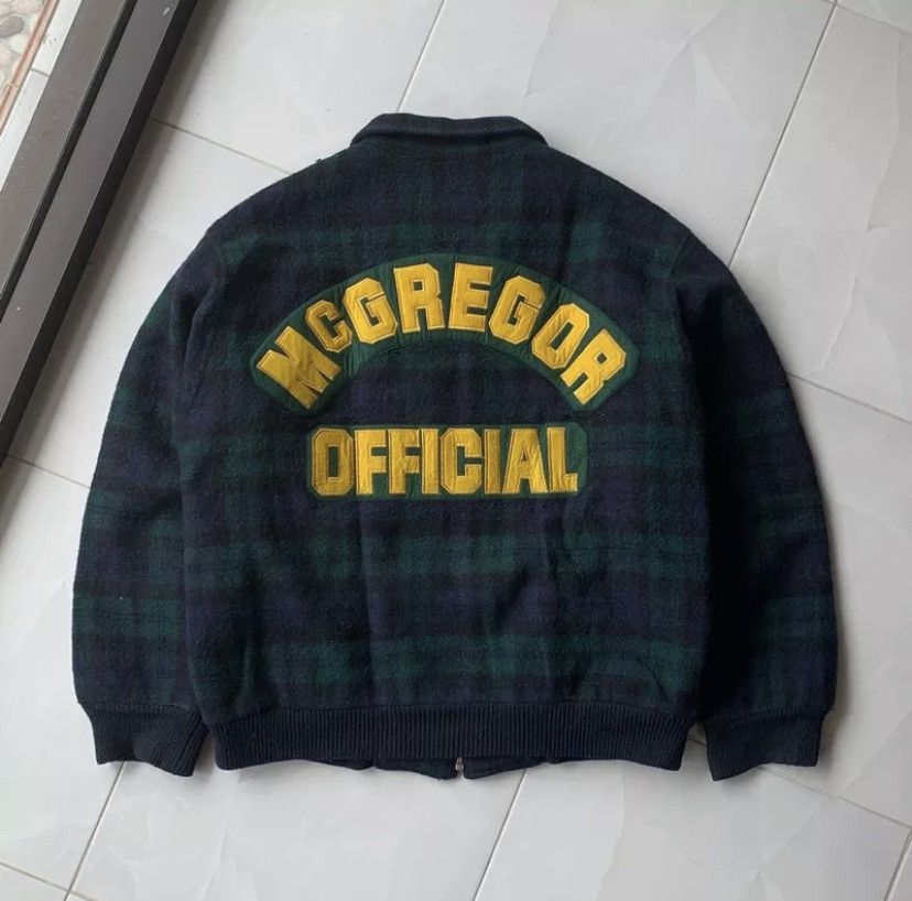 Bomber Jacket × Mcgregor × Varsity Jacket McGregor Checkered Wool ...