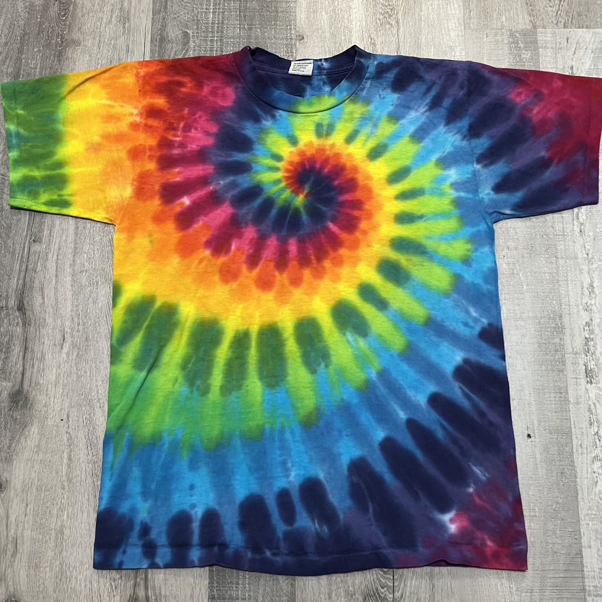 Made In Usa × Vintage VTG Sundog 90s Tie Dye Rainbow Spiral Psychedelic ...