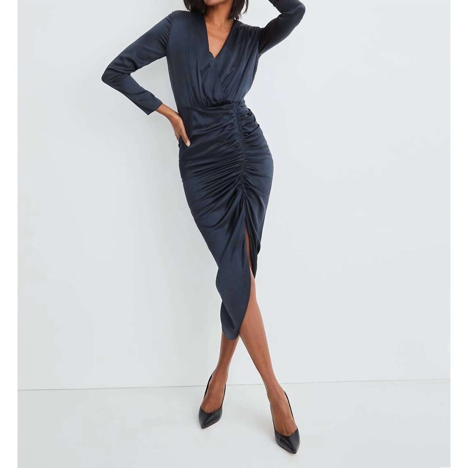 Veronica Beard Cameri High Slit Dress In Navy | Grailed