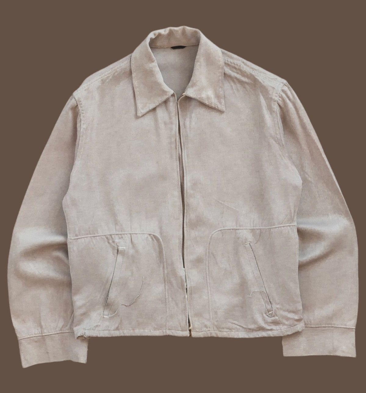 Vintage Vintage 1950’s Faded Italian Stitched Taupe Work Jacket | Grailed