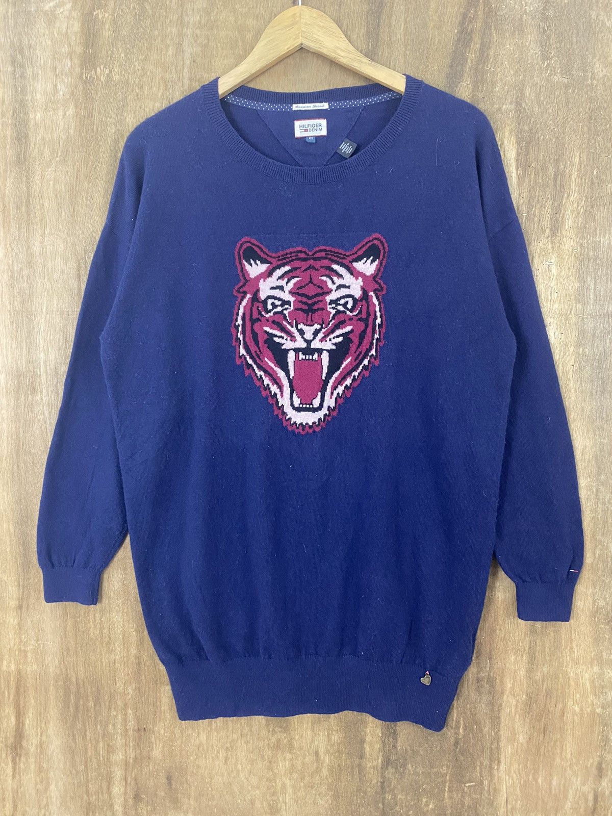 Tommy Hilfiger Tiger Knit Tommy Hilfiger Dark Blue Knit Sweaters #1282 ...