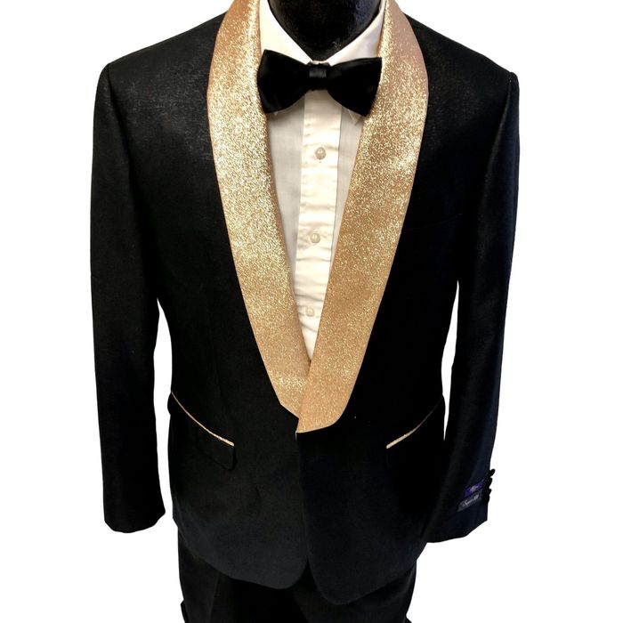 Unkwn NEW Retro Paris 50's Style Tux GOLD Shawl Collar Jacket 42 R ...