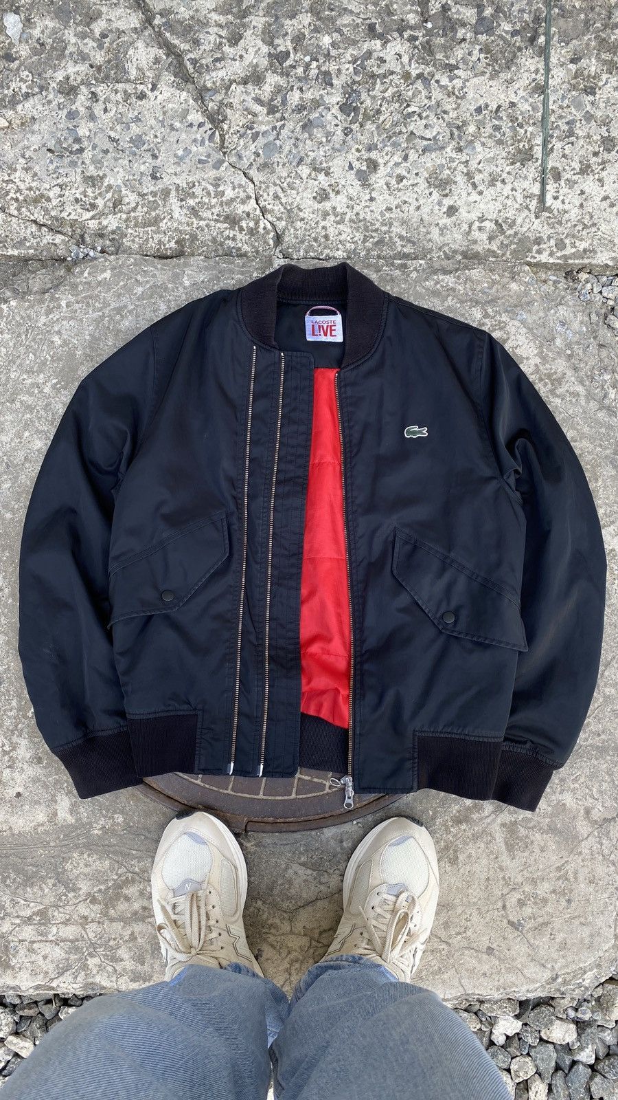 Lacoste × Streetwear Lacoste Live MA 1 Intermediate Nylon Bomber Jacket ...
