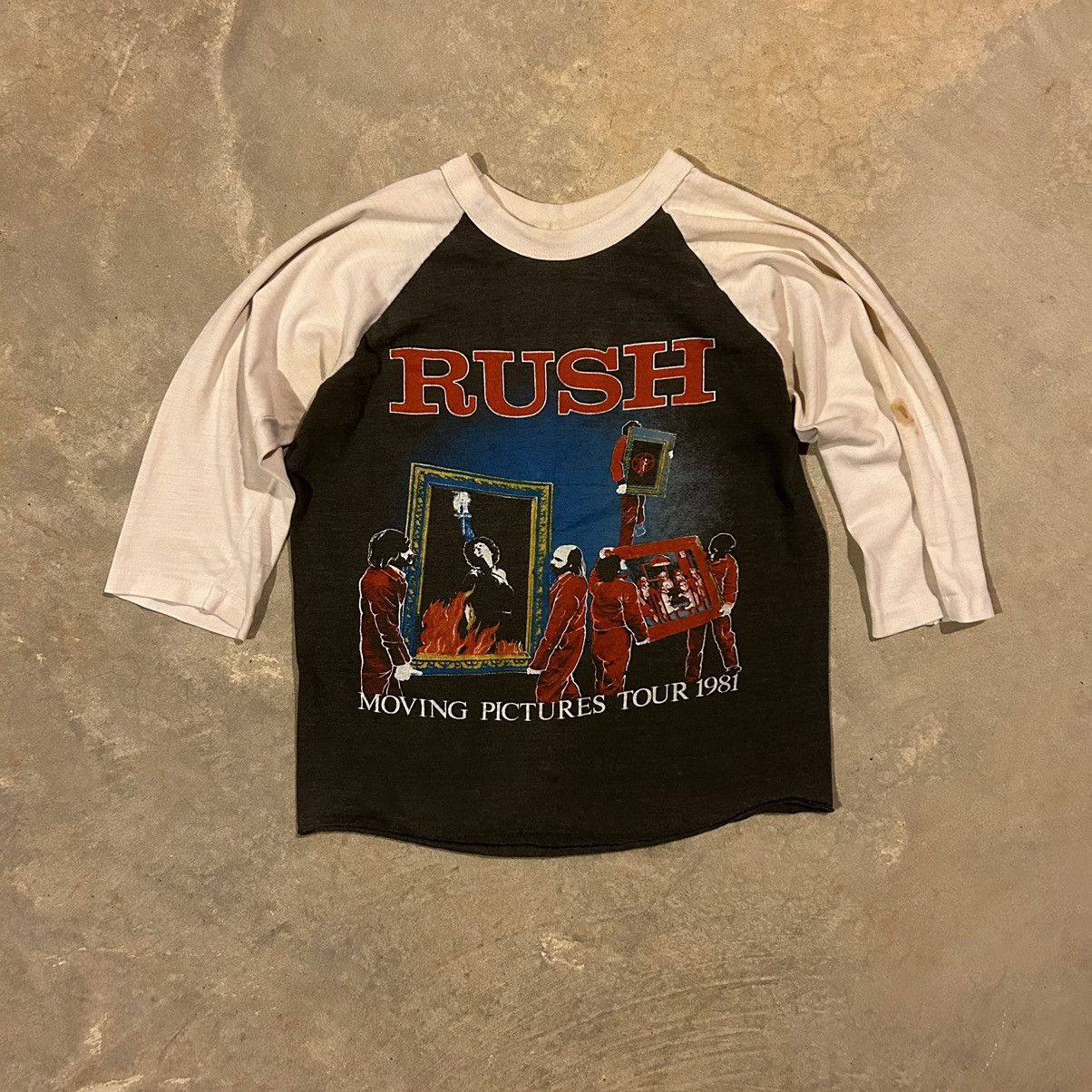 Vintage Rare Vintage 1981 Rush Moving Pictures Tour Raglan Band Tee ...