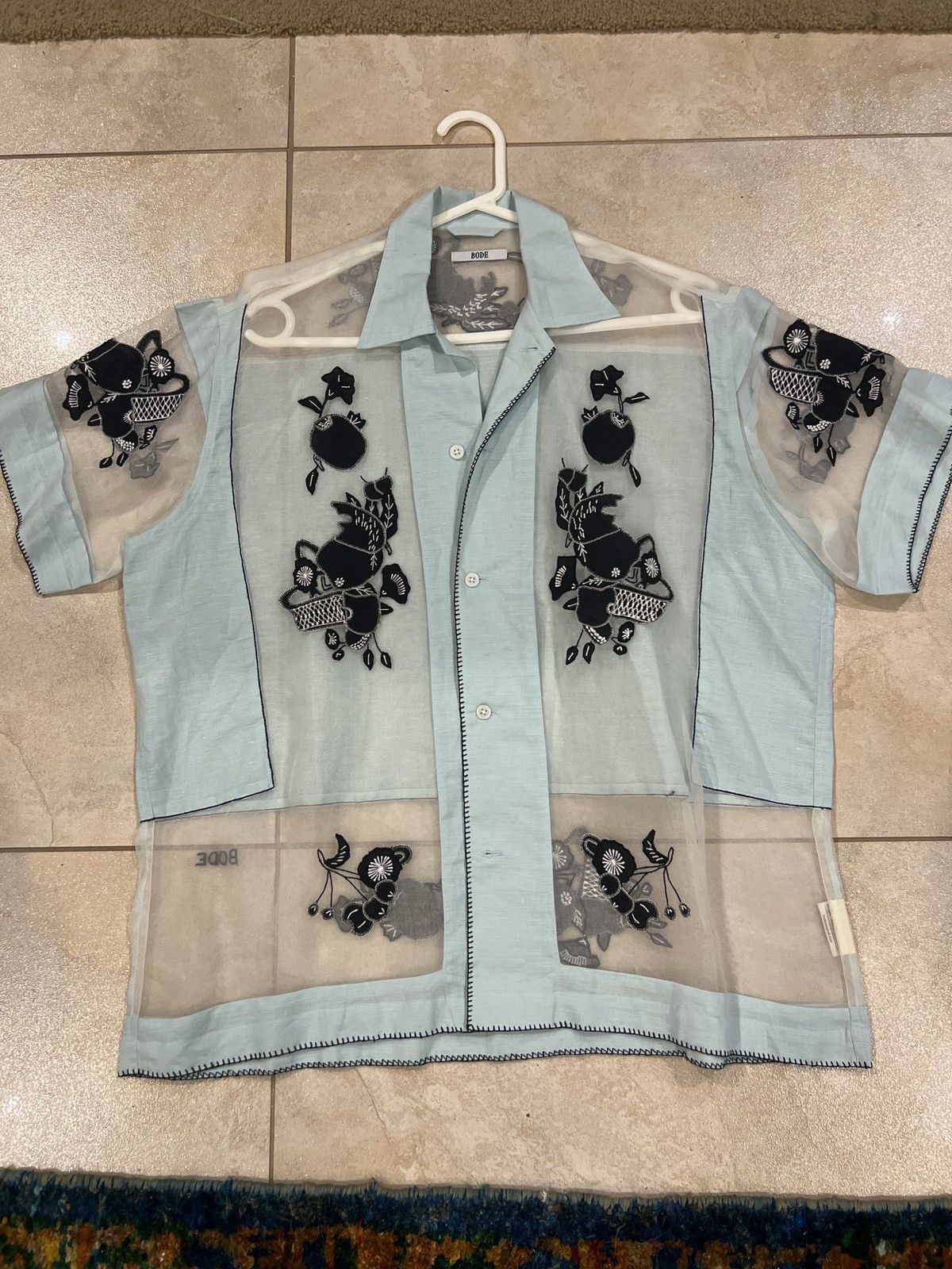 Bode Bode Short sleeve sheer shirt | Grailed