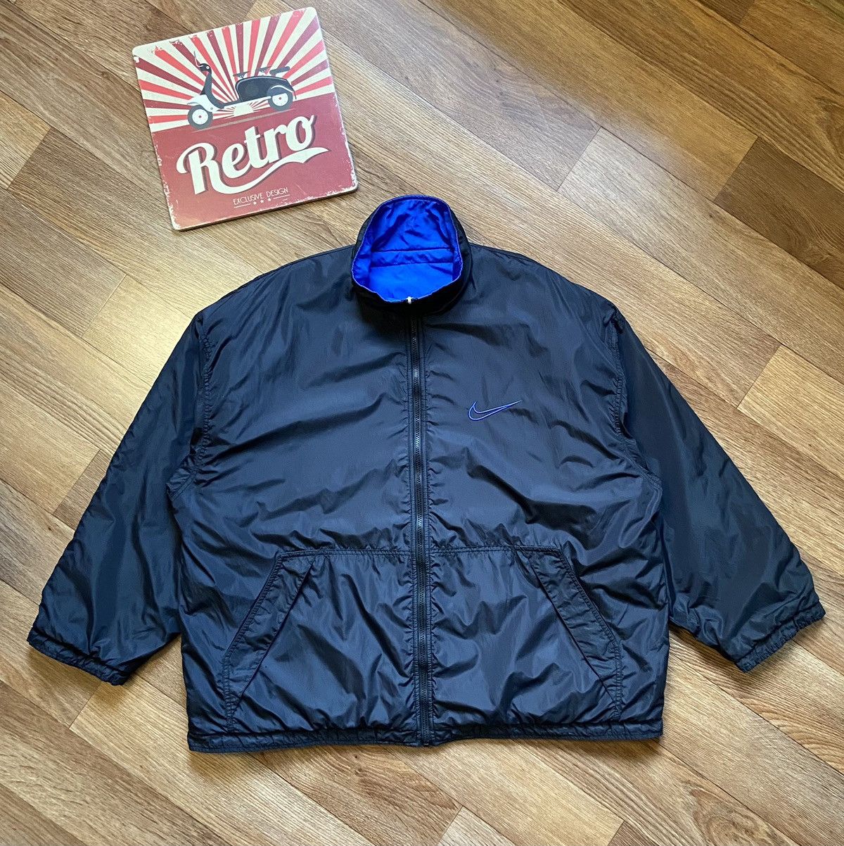 Nike Vintage Y2K Nike Big Swoosh Reversible Nylon Jacket | Grailed