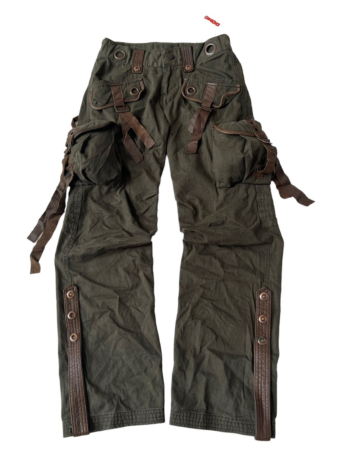 20471120 × Beauty Beast × Julius 3D Gas Mask Cargo Pants Flared Bondage ...