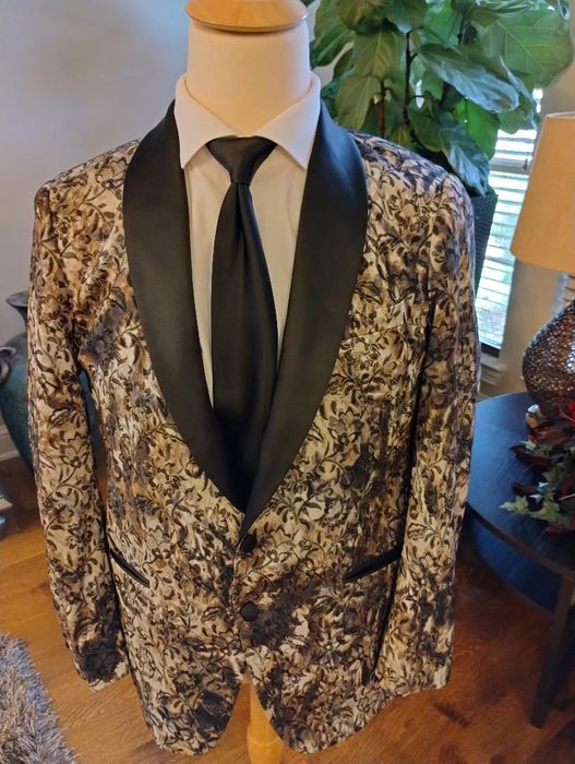 Custom New Custom Hand Tailored Silk Floral Tuxedo Jacket | Grailed
