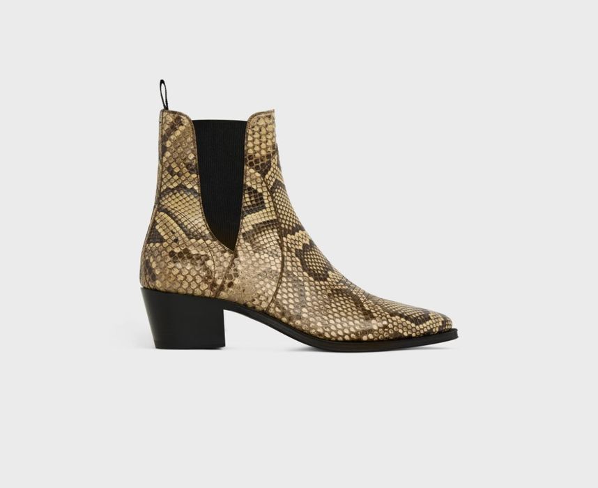 Celine Shiny Python Camargue Western Chelsea 60 Boots | Grailed