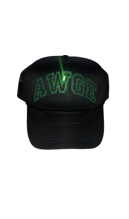 Asap Rocky AWGE Asap Mob Official Trucker Cap Hat Green Rhinestone OG ...