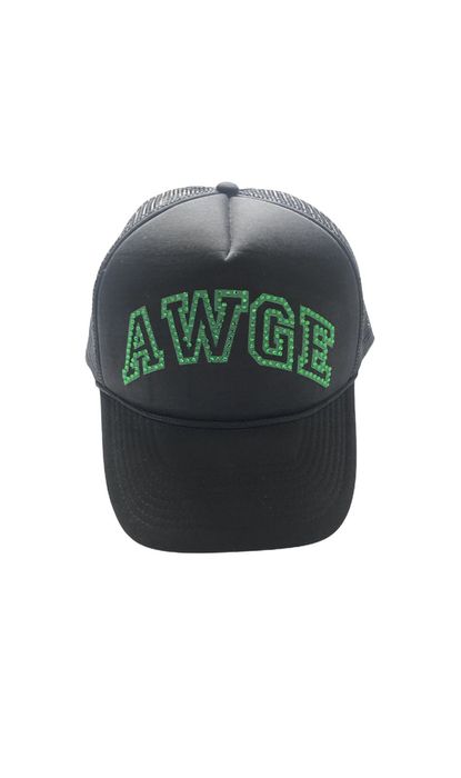 Asap Rocky AWGE Asap Mob Official Trucker Cap Hat Green Rhinestone OG ...