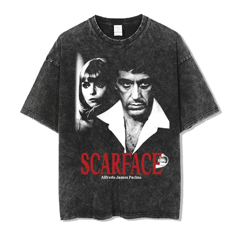 Japanese Brand Scarface Portrait Printed Graphic Tshirt Vintage Y2K ...