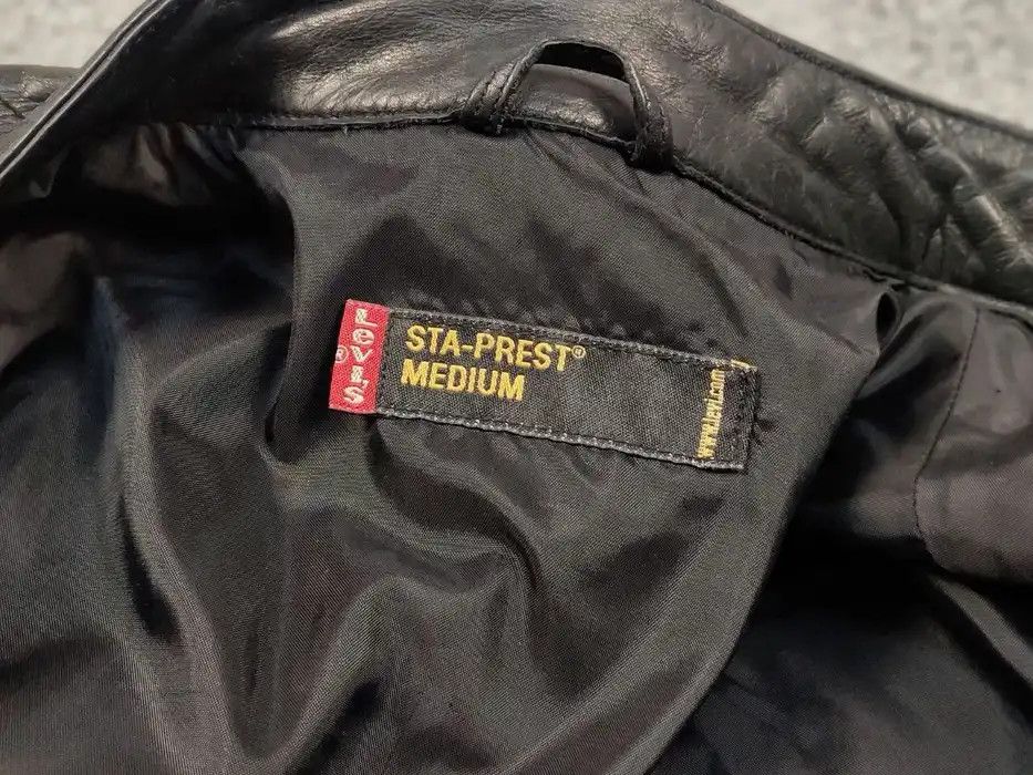 Vintage Vintage 90's Levis Sta Prest Leather Biker Casual Jacket | Grailed