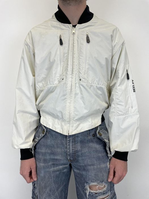 Marithe Francois Girbaud 1990s Girbaud reflective 3M cargo bomber ...