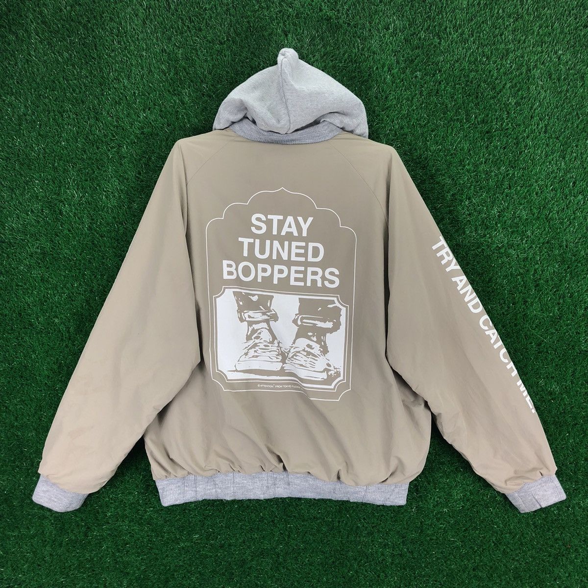 Archival Clothing Bomber Style Hoodie Stay Tuned Boppers by Attention ...